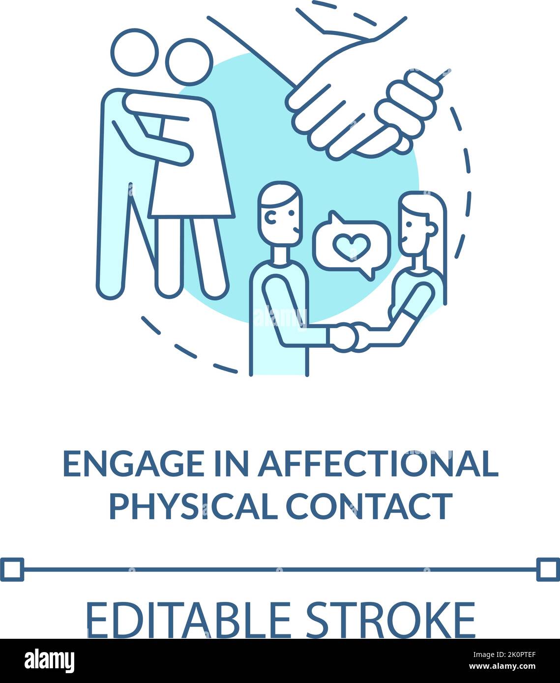 Engage in affectional physical contact turquoise concept icon Stock Vector Image & Art - Alamy