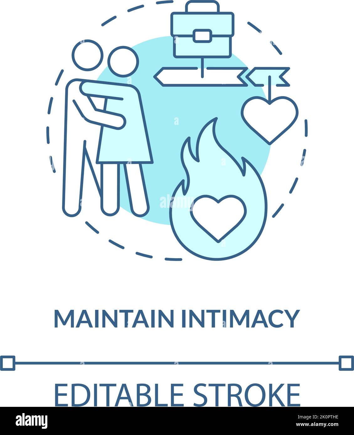 Maintain intimacy turquoise concept icon Stock Vector Image & Art - Alamy