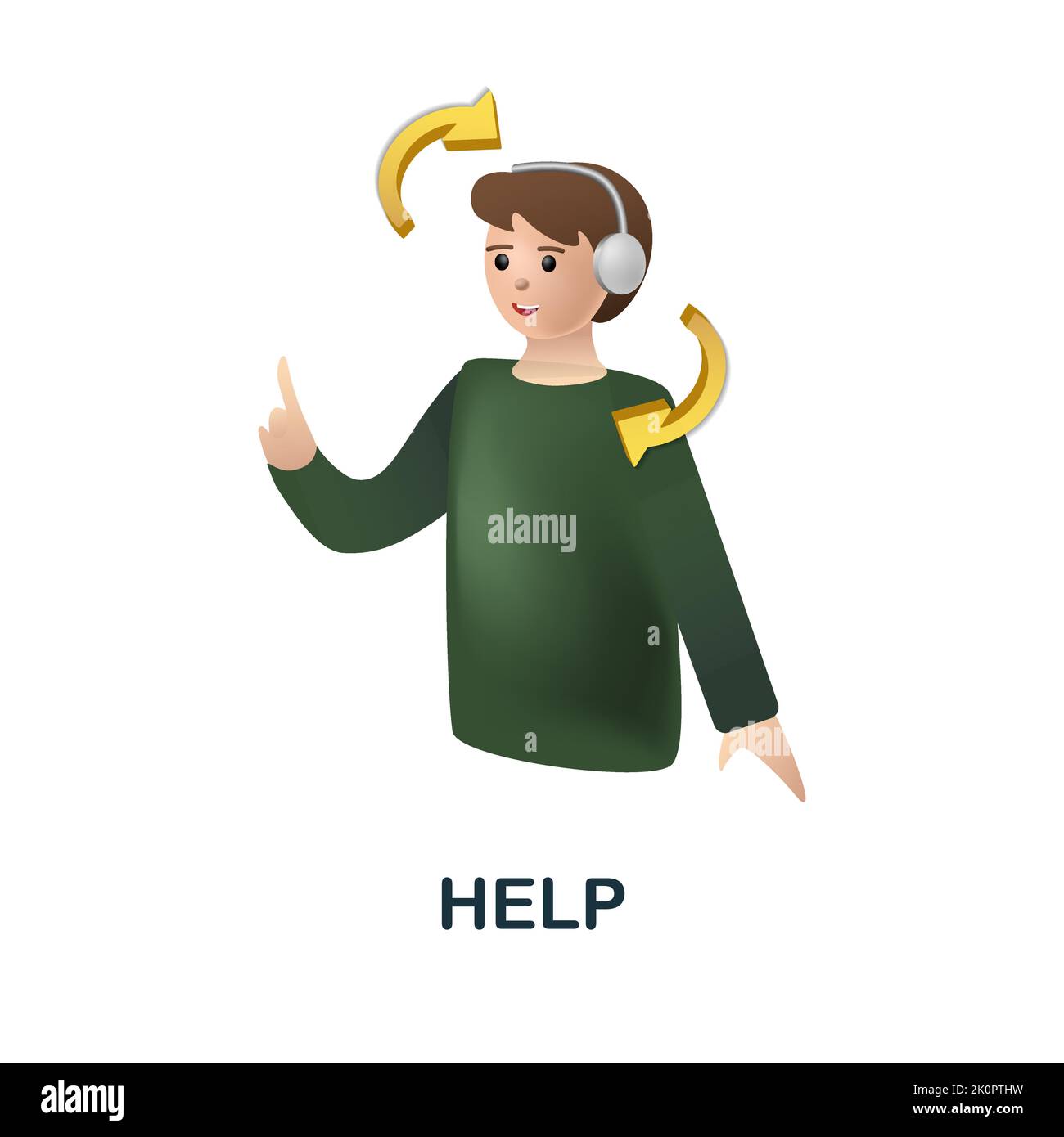 Help icon. 3d illustration from business training collection. Creative ...