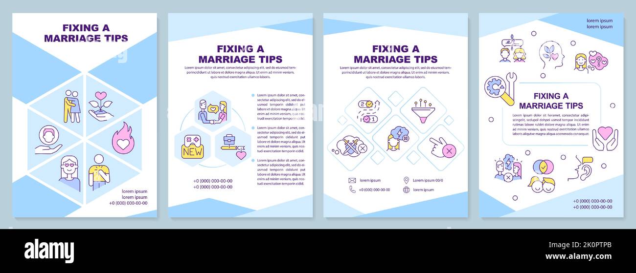 Fixing marriage tips blue brochure template Stock Vector Image & Art ...