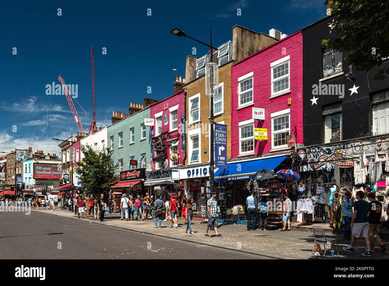 Shops along Camden High Street in Camden, London Stock Photo - Alamy