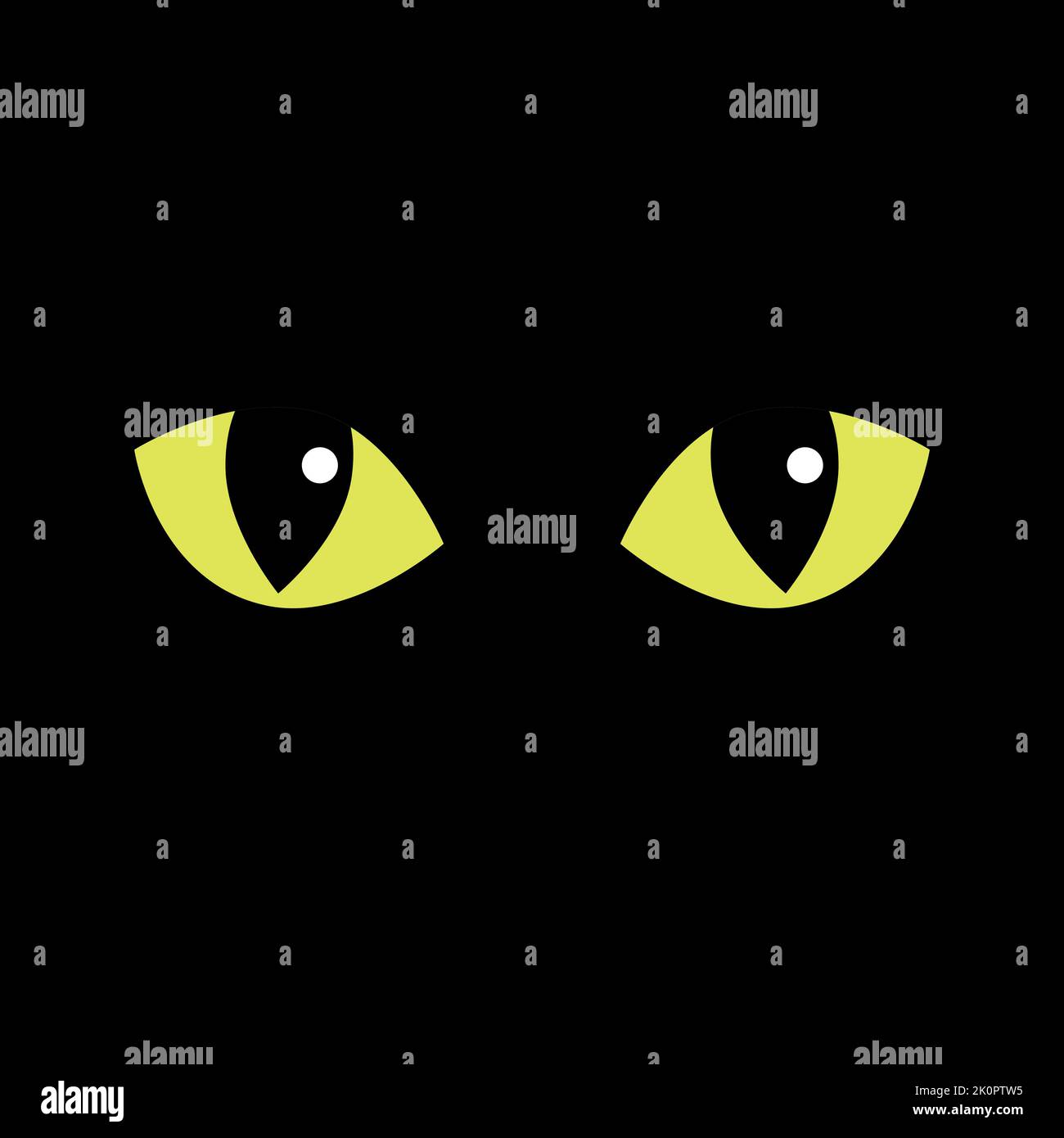 Vector flat cartoon cat eyes isolated on black background Stock Vector ...