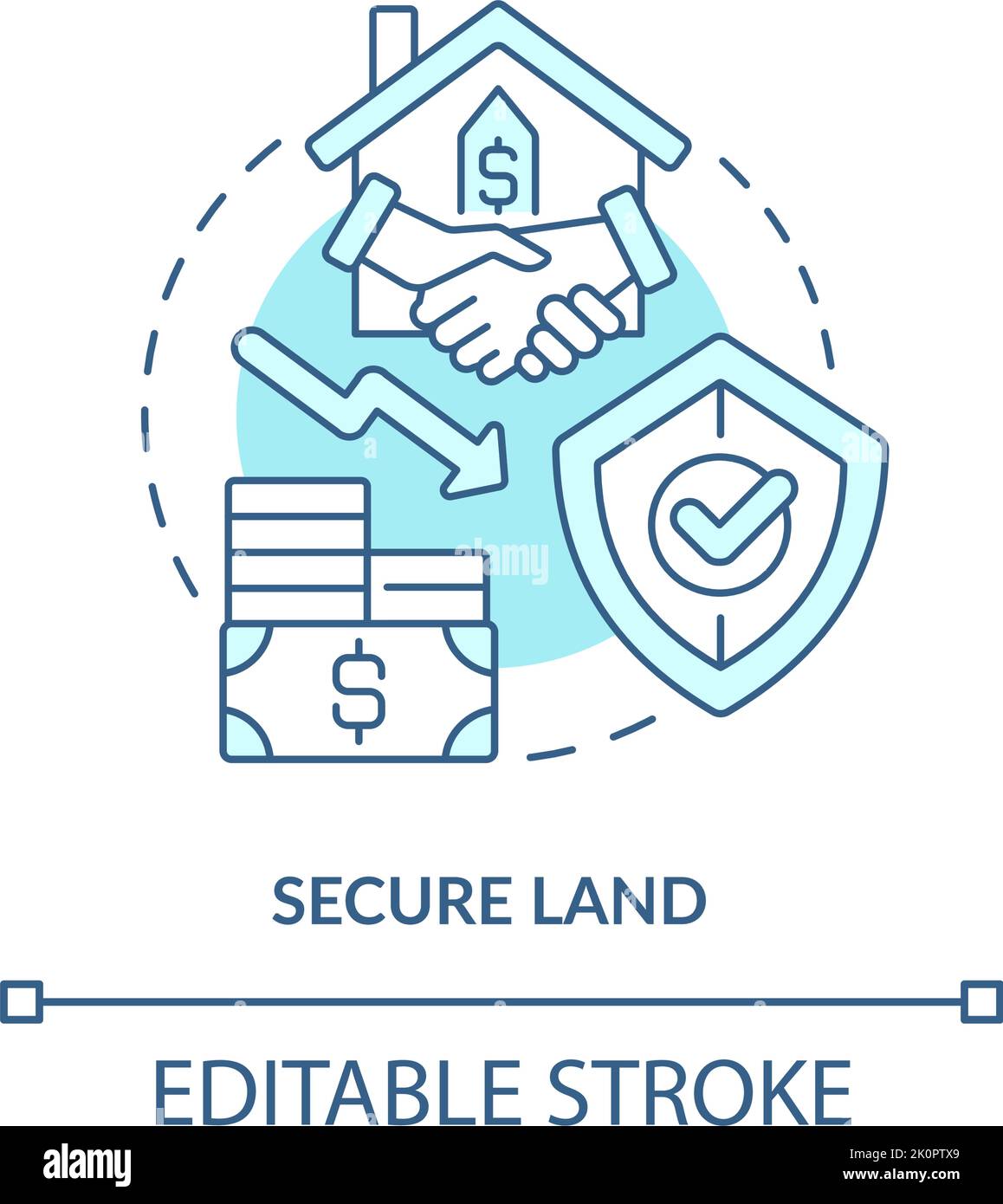 Secure land turquoise concept icon Stock Vector Image & Art - Alamy