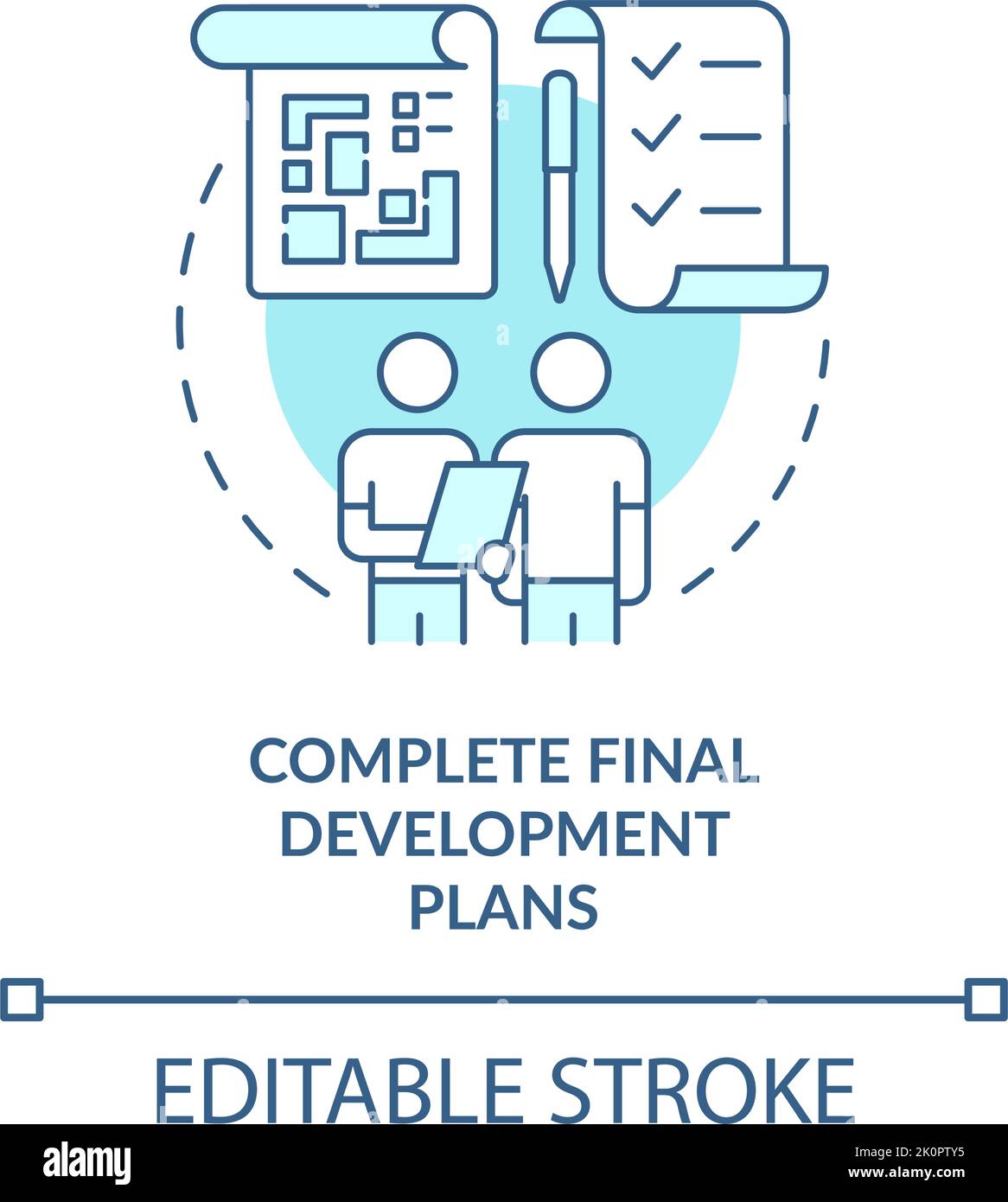 Complete final development plans turquoise concept icon Stock Vector Image & Art - Alamy