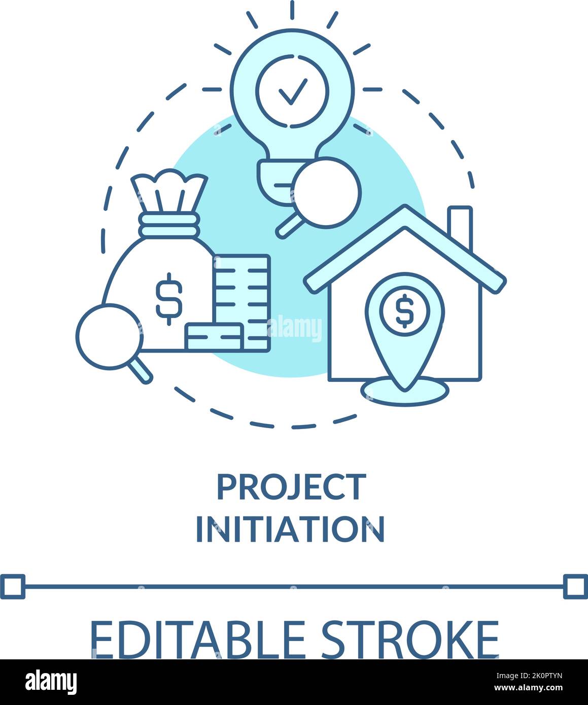 Project initiation turquoise concept icon Stock Vector Image & Art - Alamy