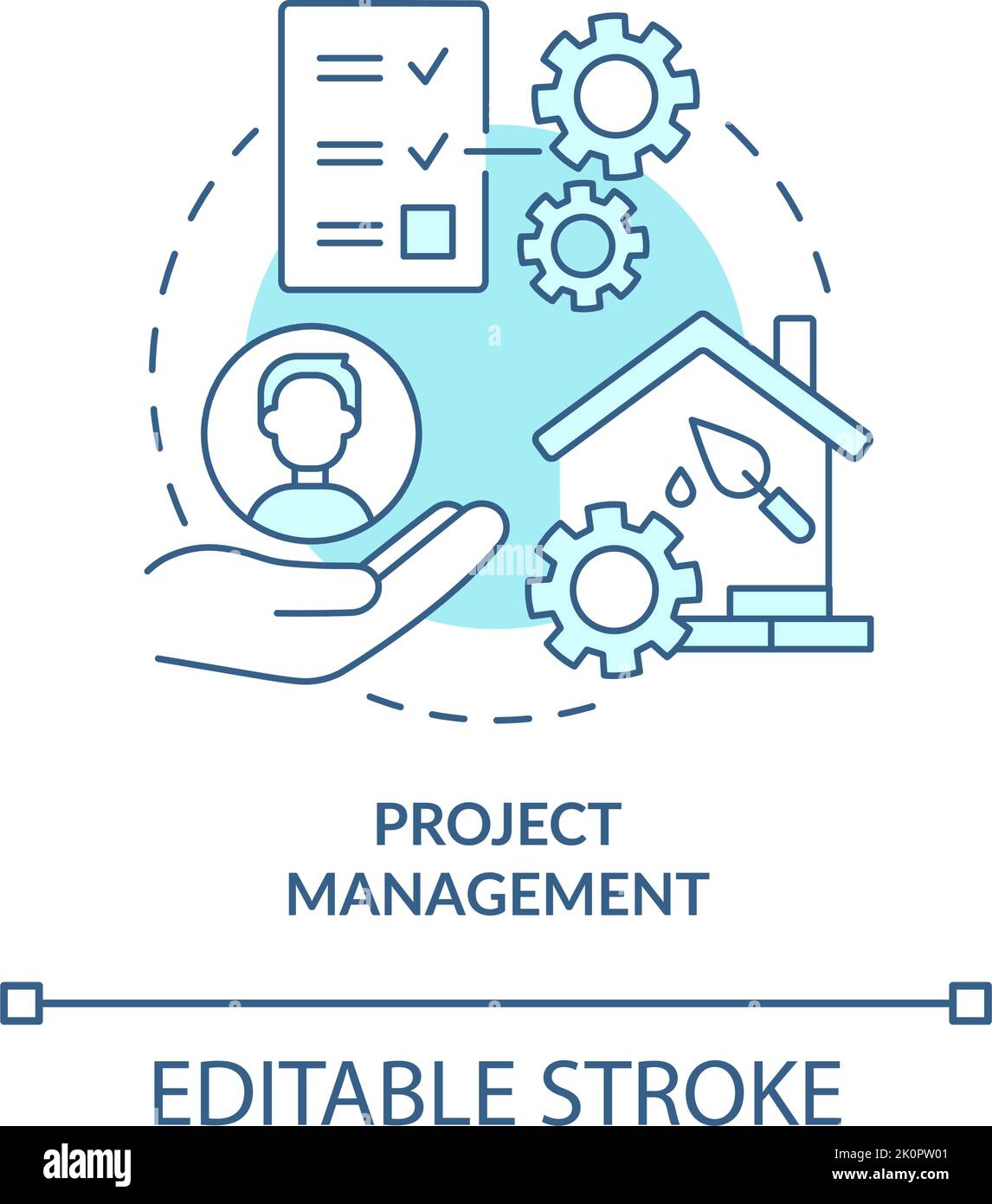 Project management turquoise concept icon Stock Vector Image & Art - Alamy