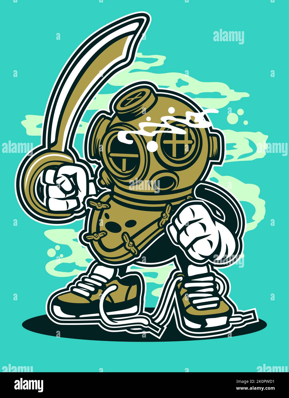 Diver mask cartoon character. Perfect as a sticker Stock Vector Image ...