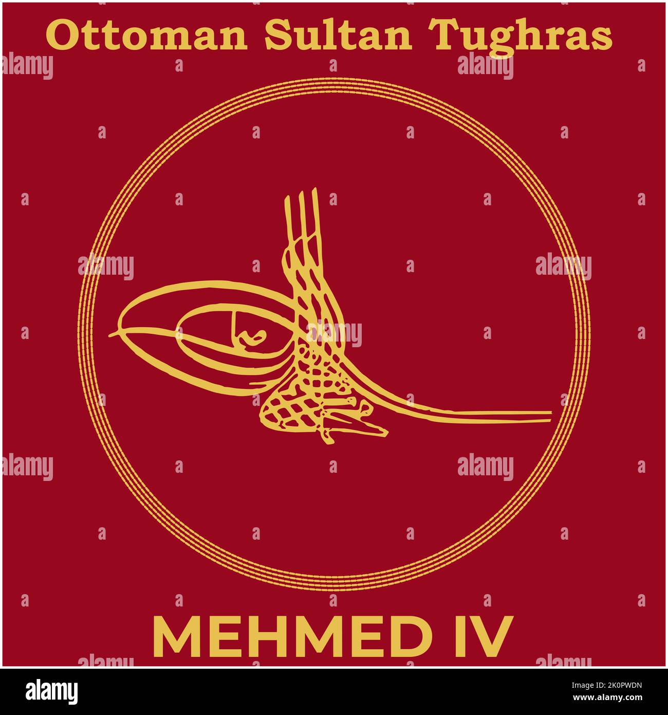 Vector image with Tughra signature of Ottoman Nineteenth Sultan Mehmed ...