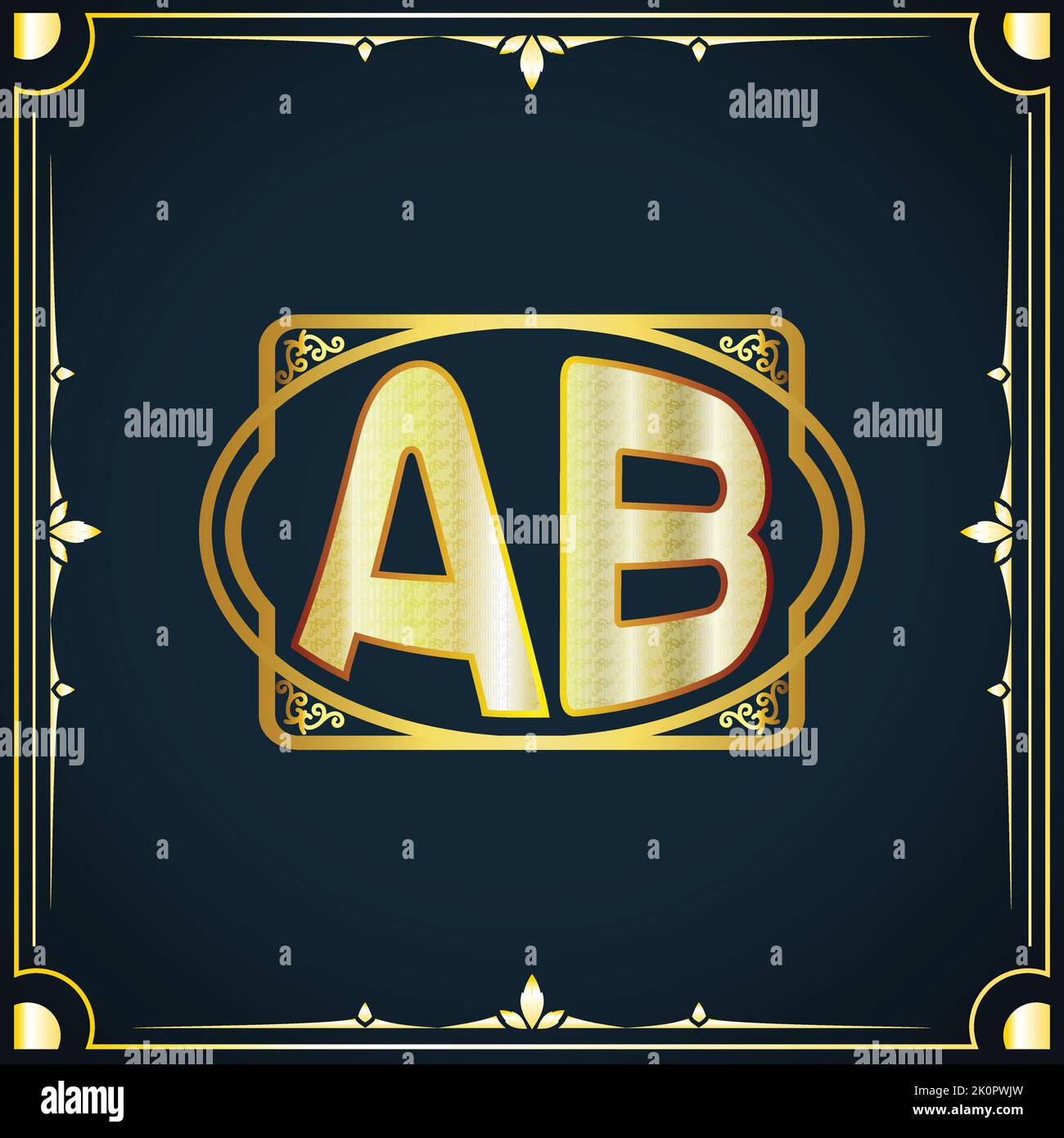 Initial letter AB royal luxury logo template Stock Vector Image & Art ...