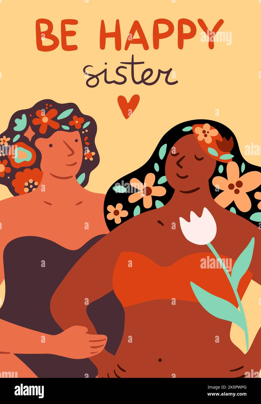 International Women's Day poster. Beautiful female portrait. Cute ...