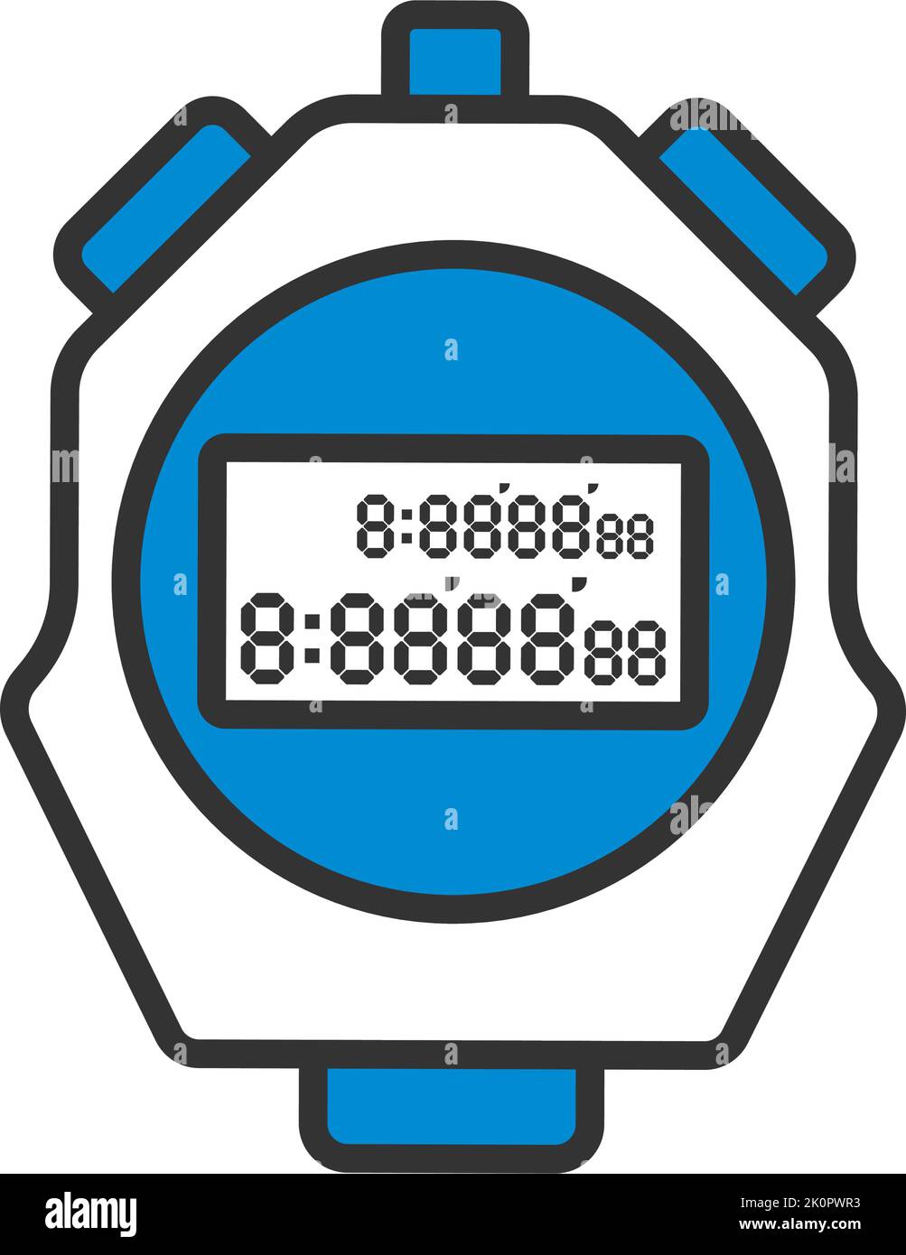 Icon Of Stopwatch Editable Bold Outline With Color Fill Design Vector Illustration Stock