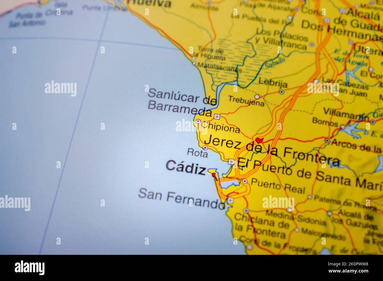 Cadiz outline map hi-res stock photography and images - Alamy