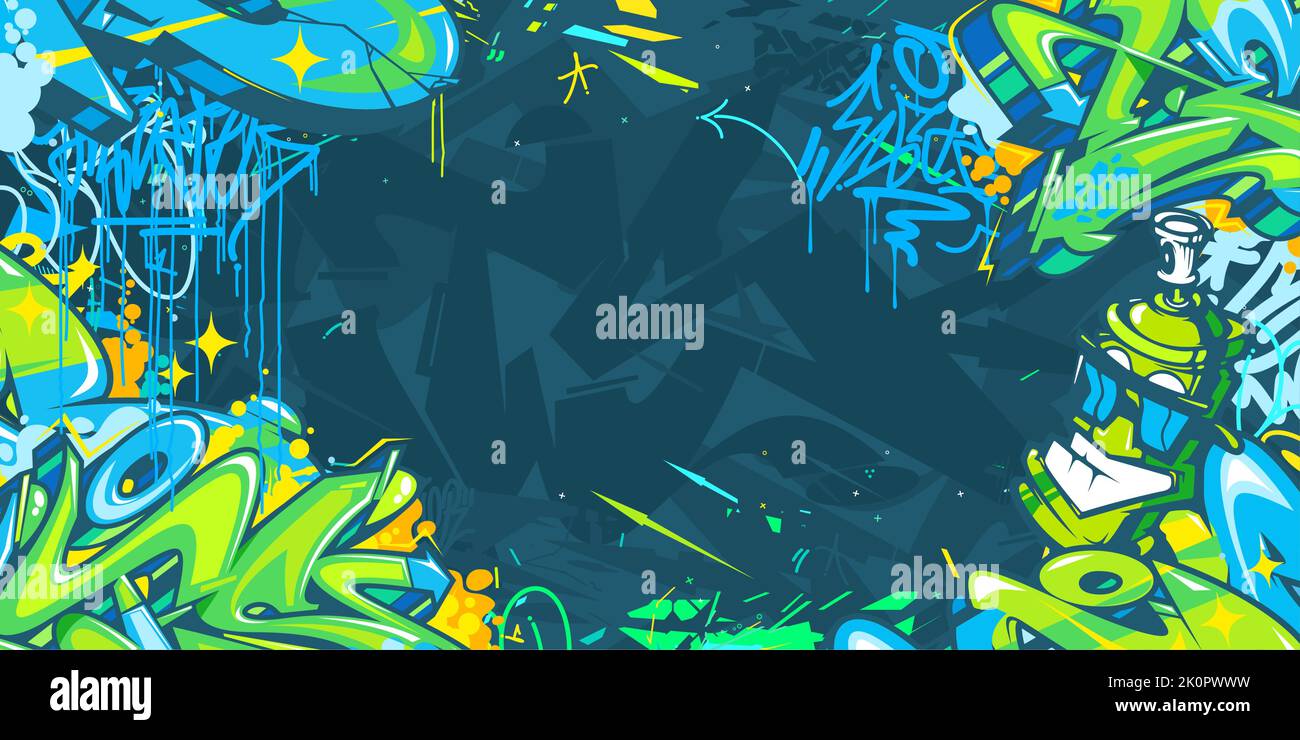 Abstract Urban Street Art Graffiti Style Vector Illustration Background ...