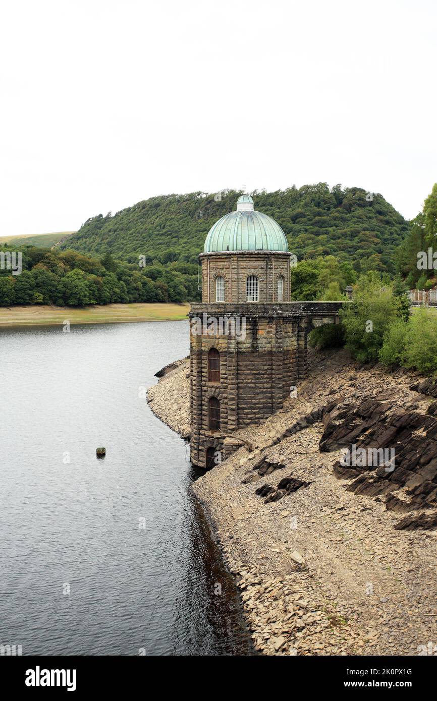 Foel tower during low water levels at Garreg Ddu reservoir in the Elan ...