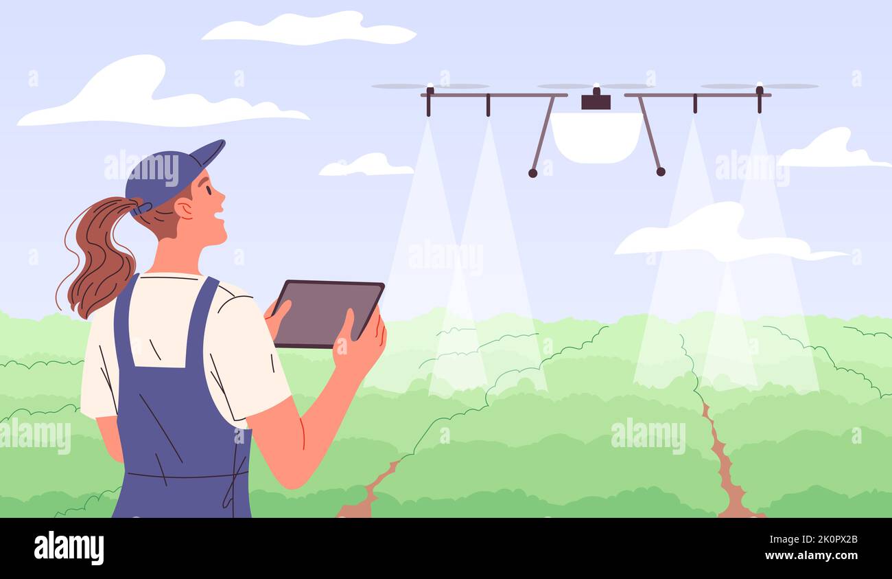 Helicopter spraying fertilizer Stock Vector Images - Alamy