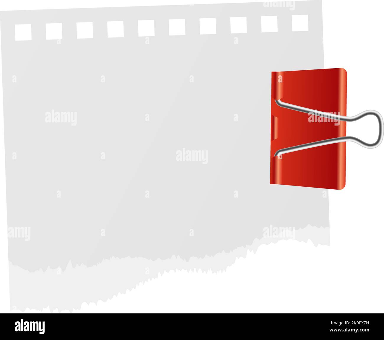 Pinned note paper. Realistic stationery element. Page with ragged edges ...