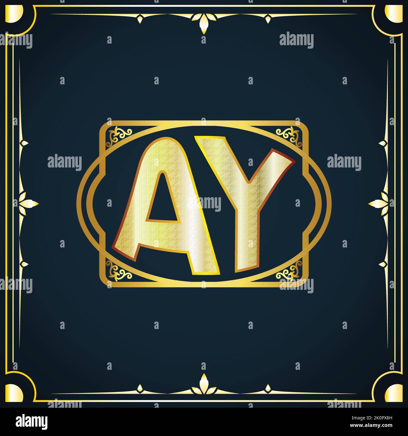 Initial letter AY royal luxury logo template Stock Vector Image & Art ...