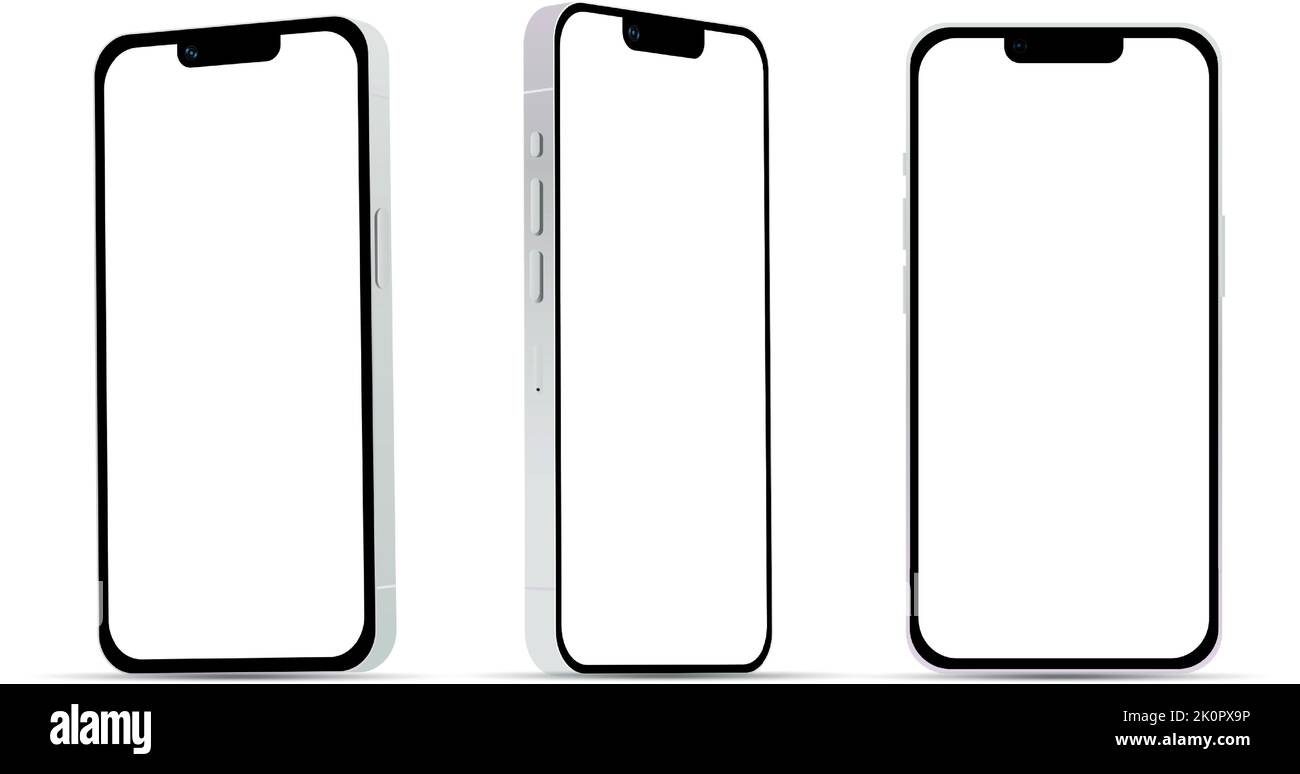 Purple smartphone 14 models, new IT industry, mockup for web design on ...