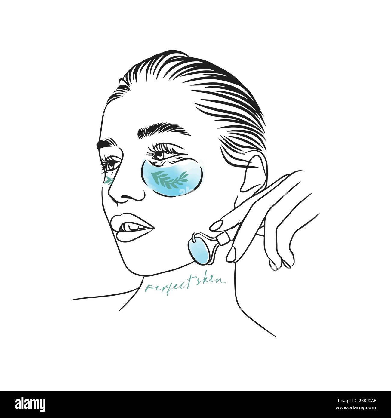 Personal care and facial skin care, portrait of a happy girl, perfect ...