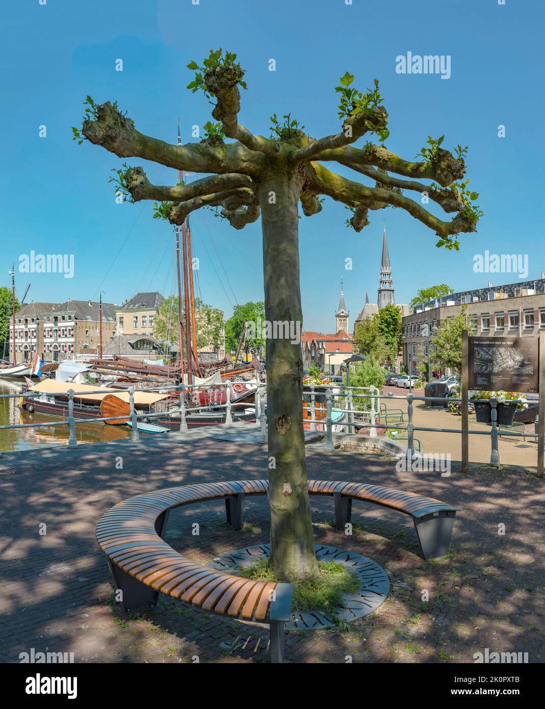Ancient sailingships at the Museum-port, Gouda, Zuid-Holland ...