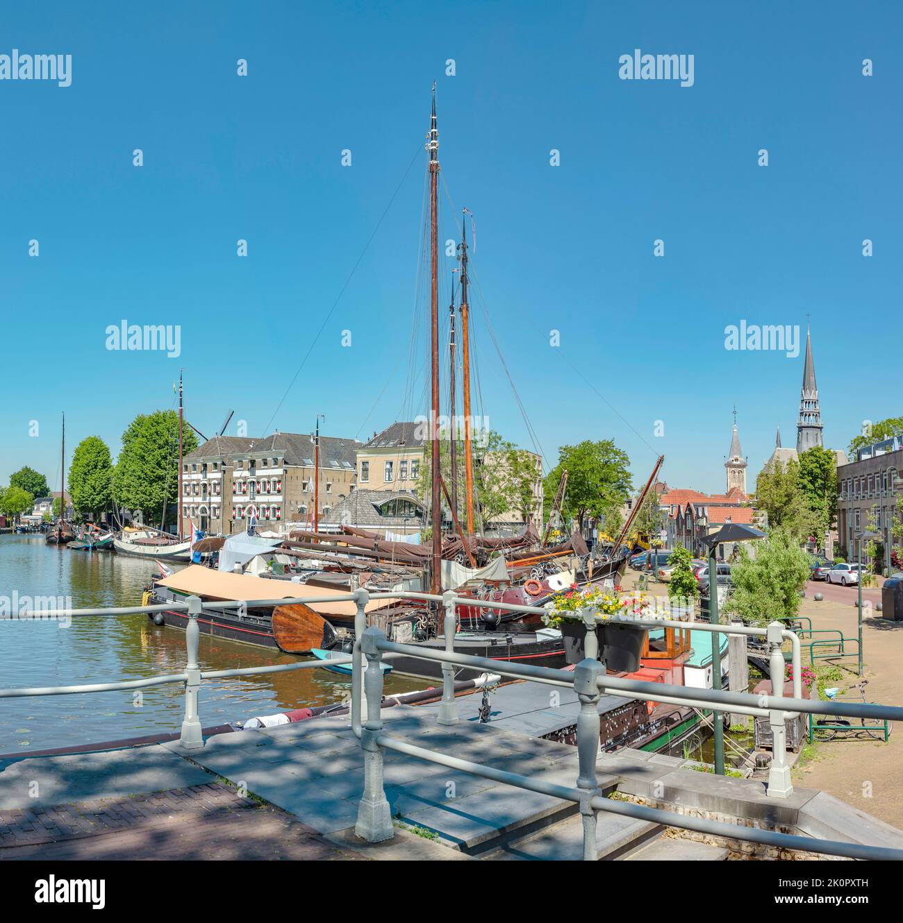 Ancient sailingships at the Museum-port, Gouda, Zuid-Holland ...