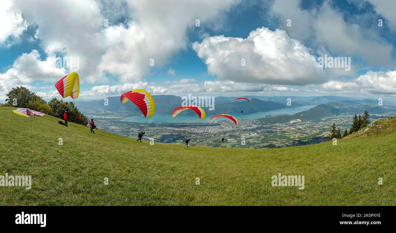 Parasailing start at Mont Revard, Lac de Bourget, Aix-les-Bains ...