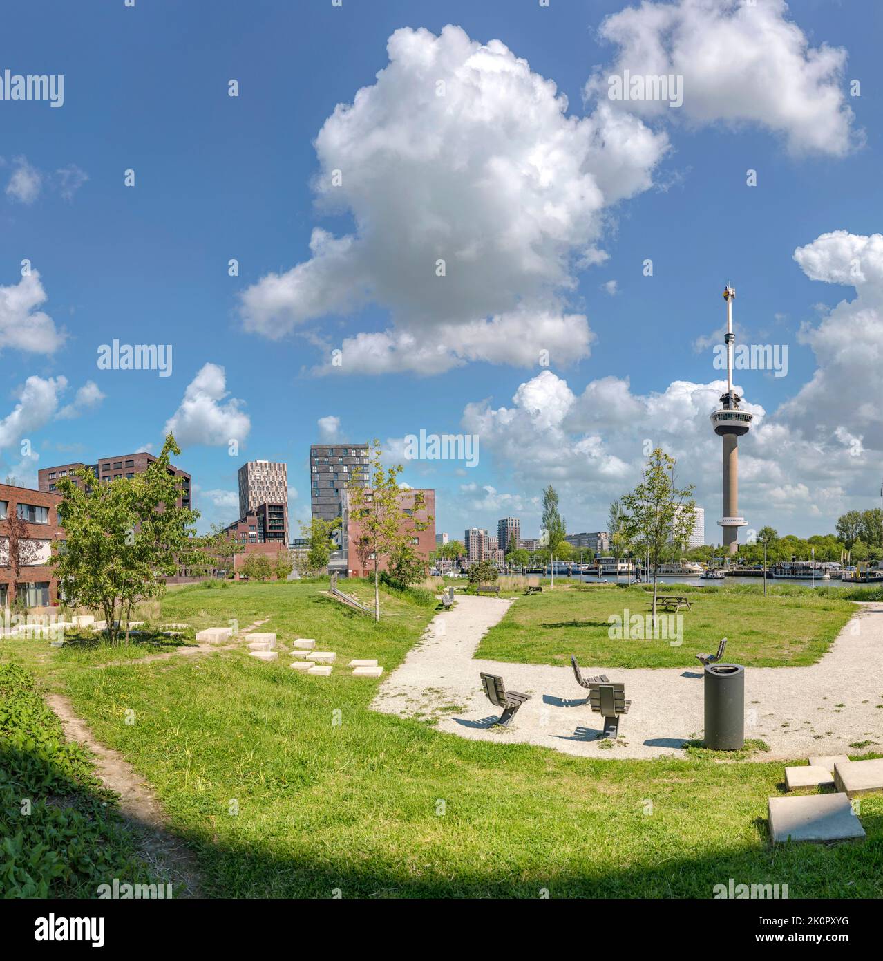 Modern archtecture and the Euromast, Rotterdam, Zuid-Holland ...