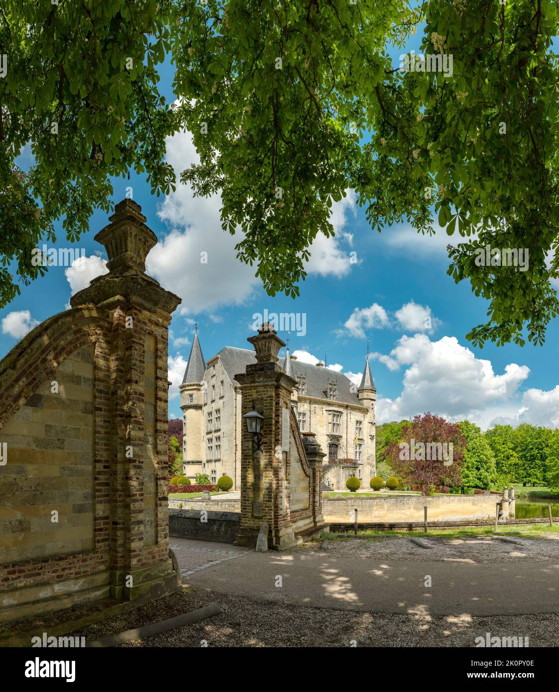 Schaloen castle, Valkenburg, Limburg, Netherlands, castle, forest, wood ...