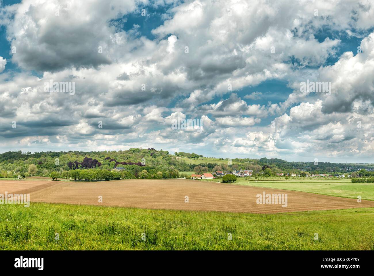 The Geul valley, Schin op Geul, Limburg, Netherlands, landscape, field ...
