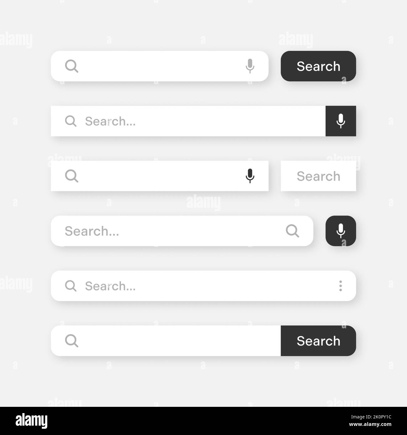 Various search bar templates. Internet browser engine with search box ...