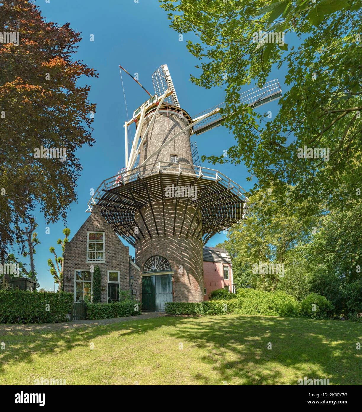 Towermill called ‘t Slot, Gouda, Zuid-Holland, Netherlands, windmill ...