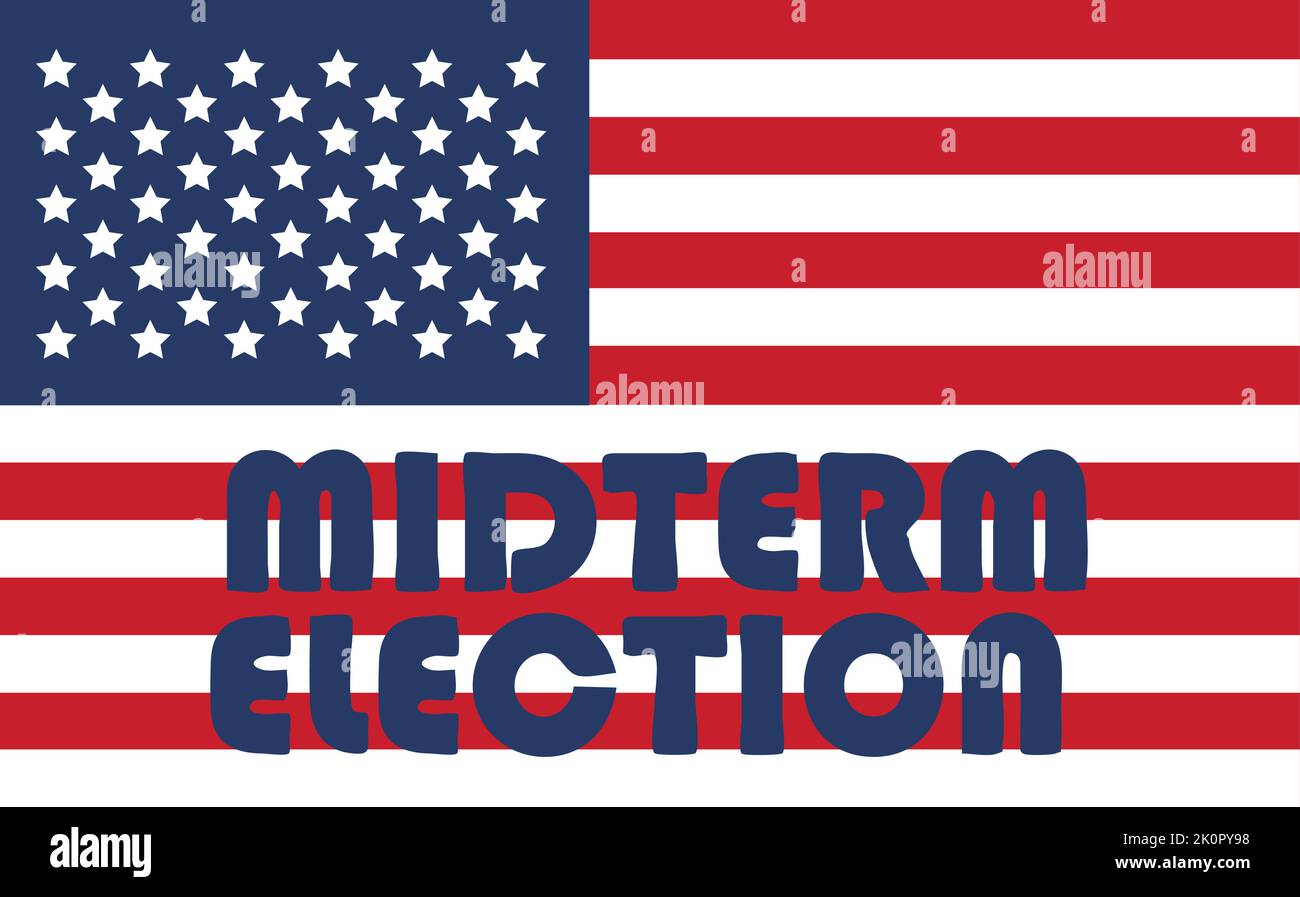 Day of mid-term elections. Vote 2022 USA, banner design. Election ...