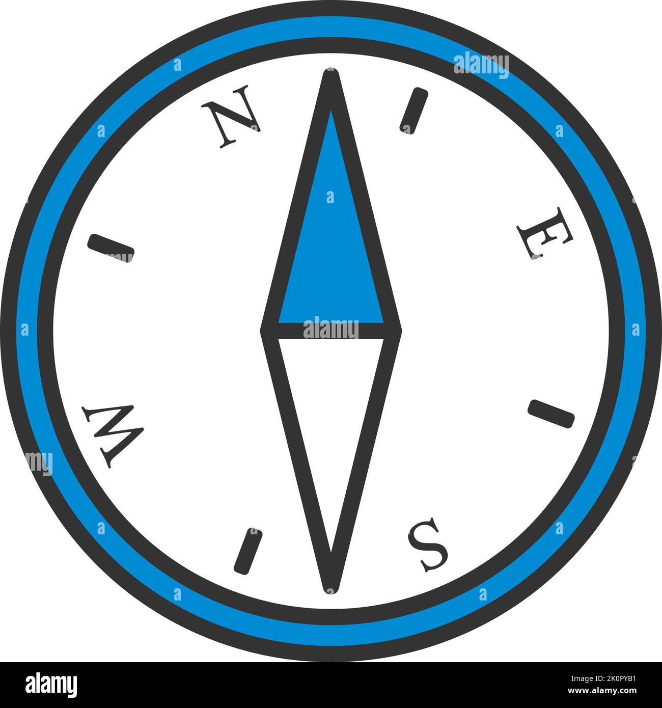 Icon Of Compass Editable Bold Outline With Color Fill Design Vector Illustration Stock Vector