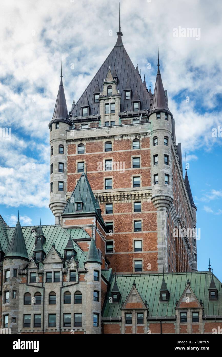 Close up of Chateau Frontenac in the Upper town of Old Quebec, Canada ...