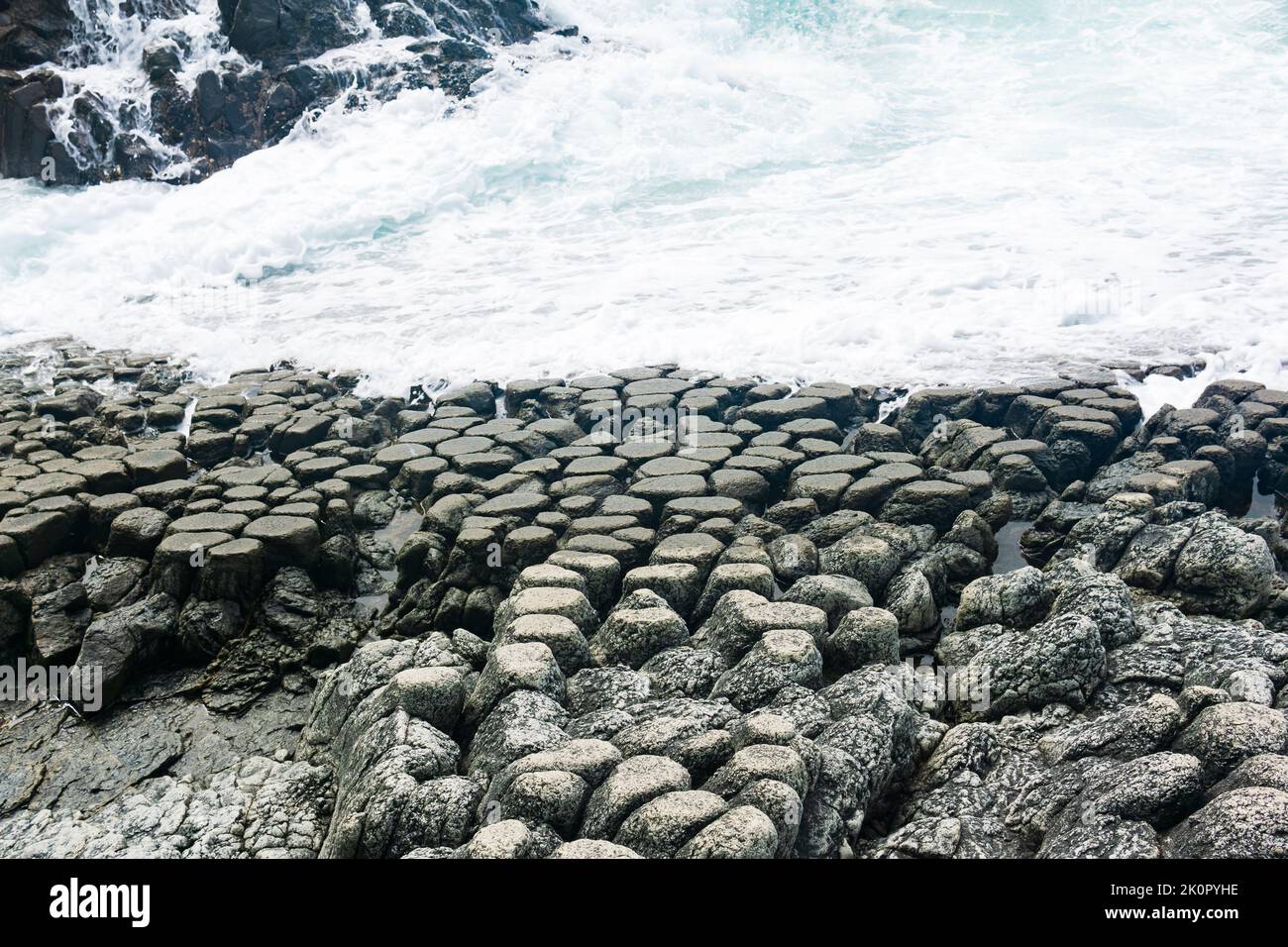 natural cobblestone causeway, formed by the ends of lava columns ...