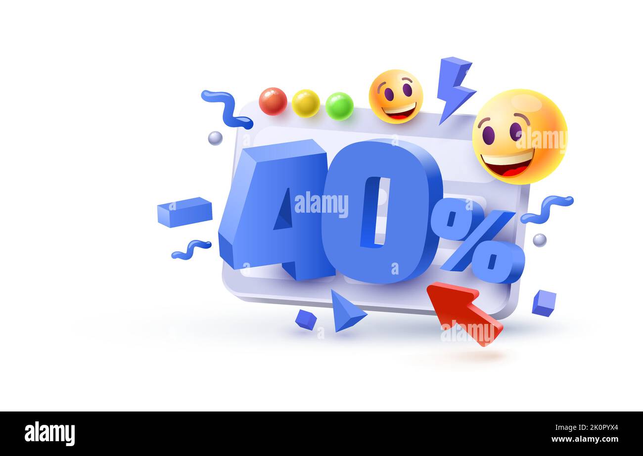 Special 40 off sale banner, promotion flyer, marketing label. Vector ...