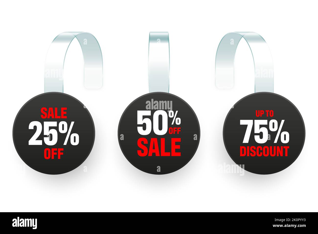 Supermarket promotional wobblers isolated on white background ...