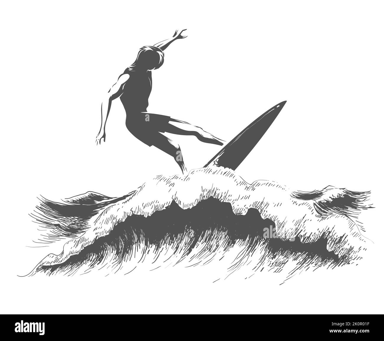 Surfer Sketch Icon Stock Vector Image And Art Alamy