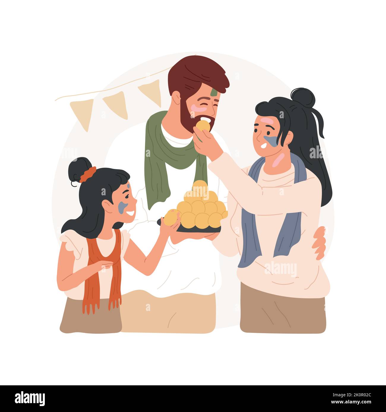 Eating sweets isolated cartoon vector illustration. Happy family ...