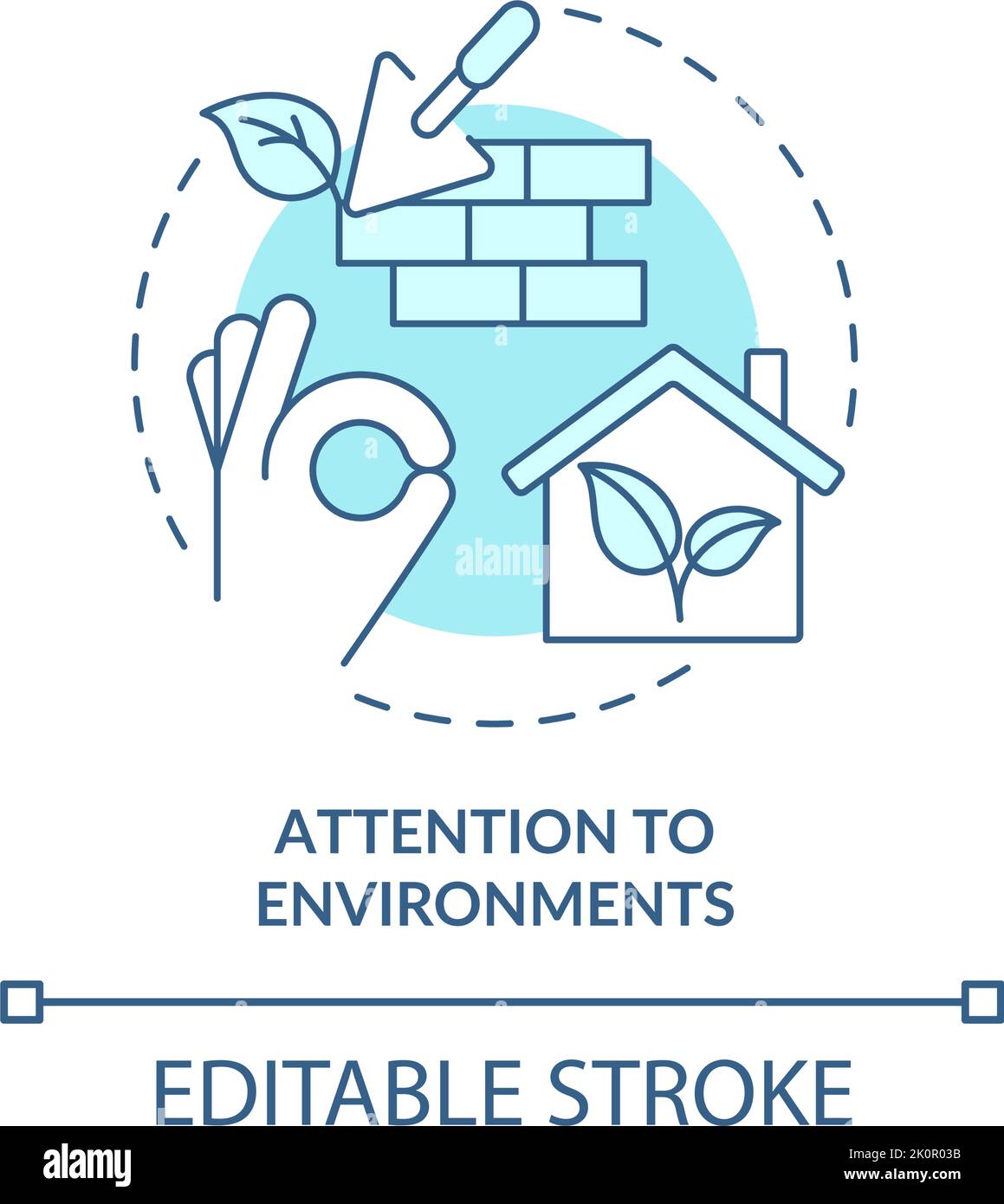 Attention to environments turquoise concept icon Stock Vector Image ...