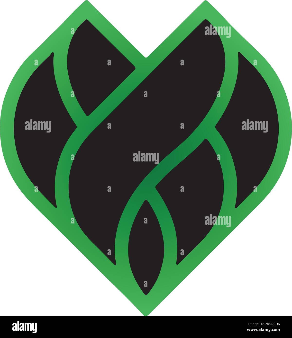 Green heart logo hi-res stock photography and images - Alamy