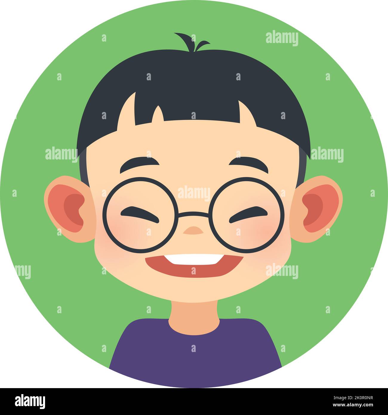 Laughing asian kid avatar. Round child portrait Stock Vector Image ...