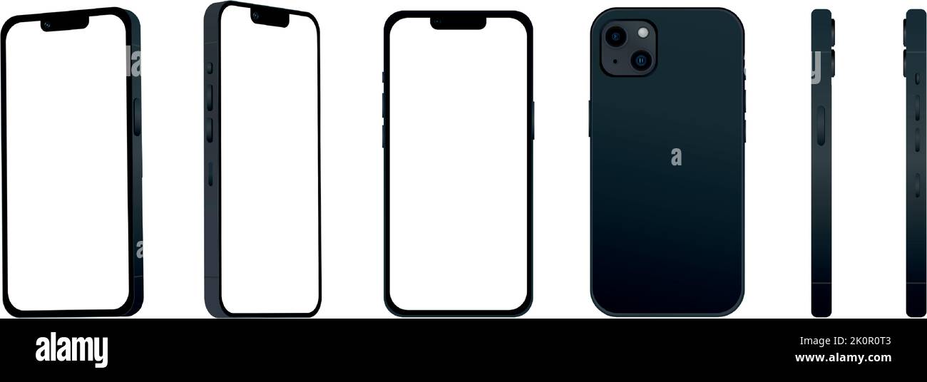 Set of 6 pcs different angles, Black smartphone 14 models, novelty of ...