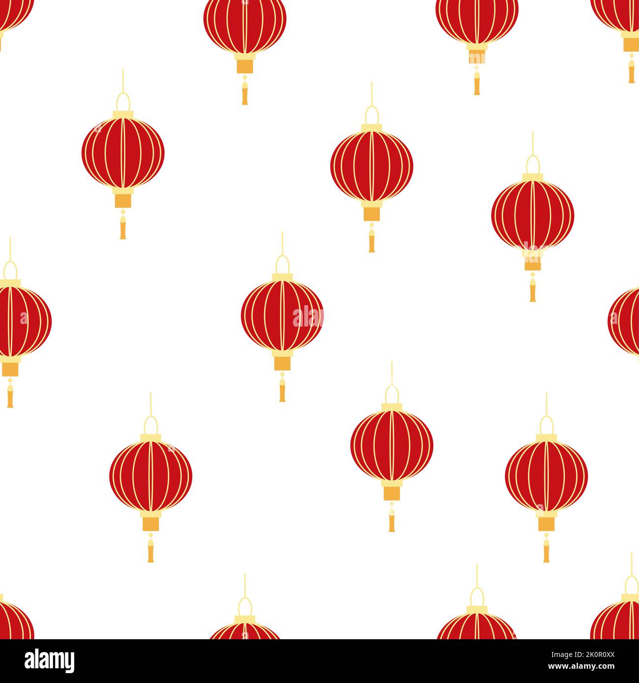 Chinese seamless pattern with feng shui red paper lantern Stock Vector ...