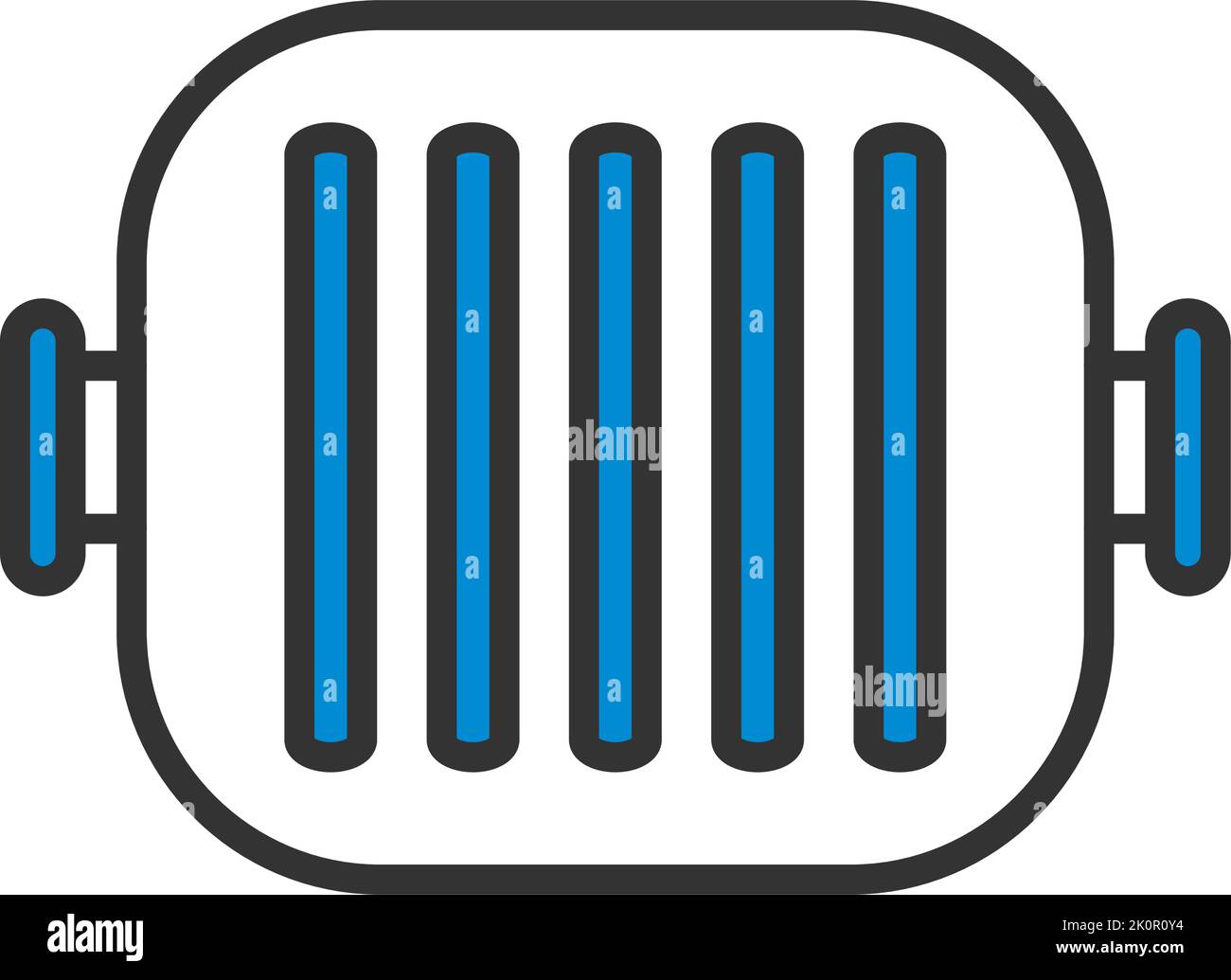 Icon Of Grill Pan. Editable Bold Outline With Color Fill Design. Vector ...