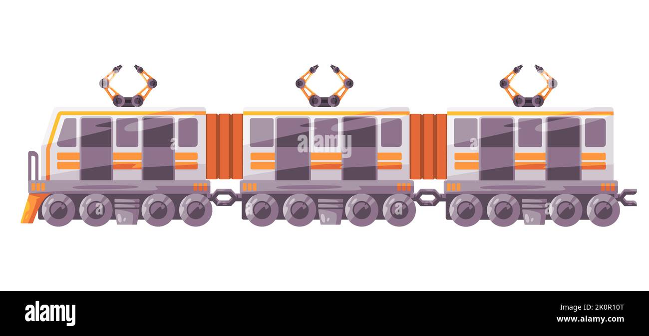 Electric train commuter rail transport drawing illustration Stock ...