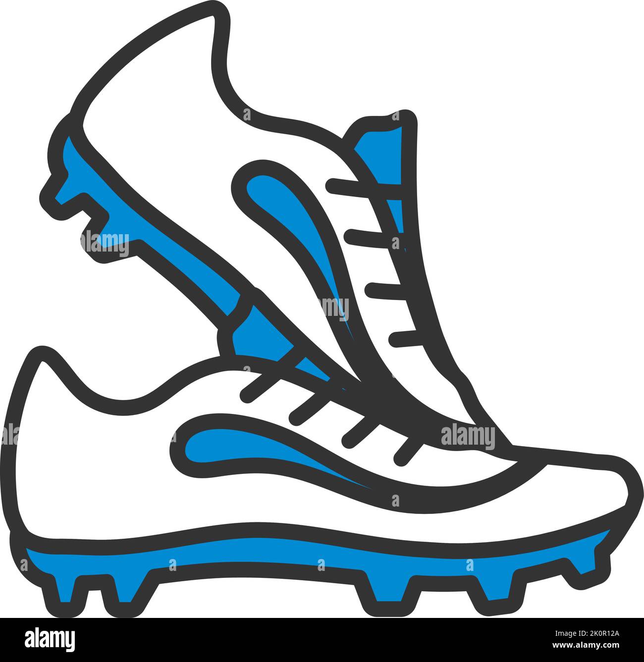 Icon Of Football Boots. Editable Bold Outline With Color Fill Design ...