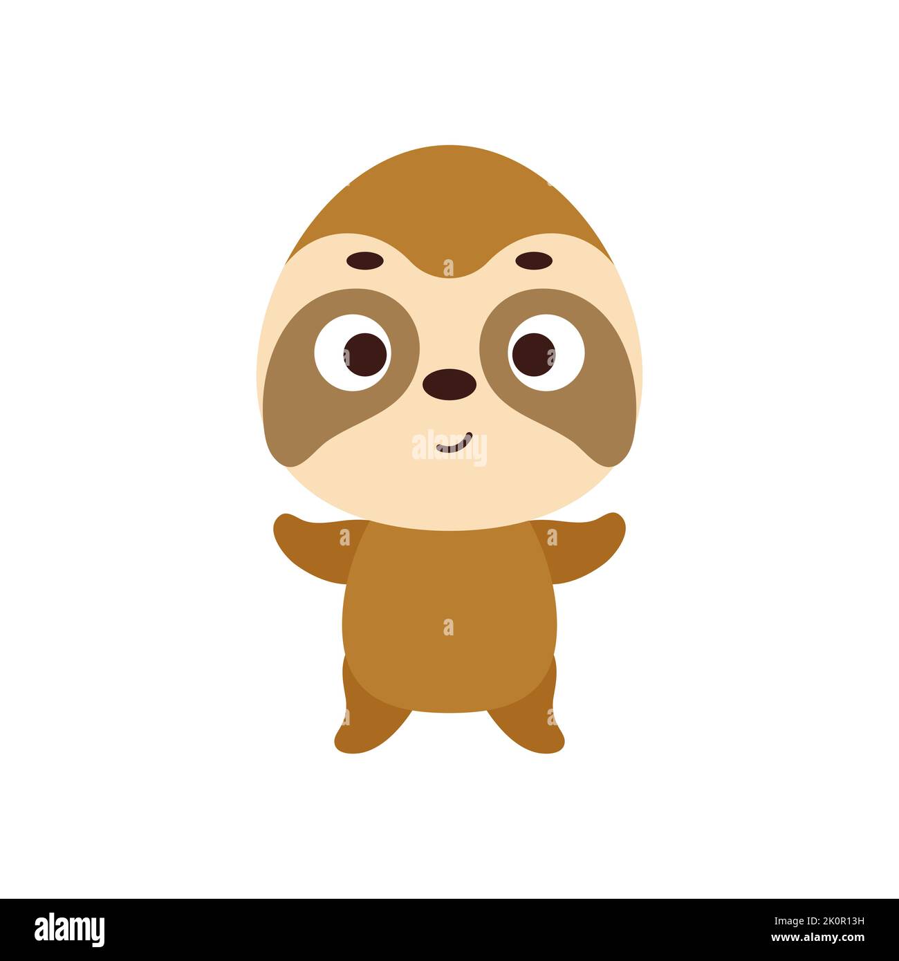 Cute little sloth. Cartoon animal character design for kids t-shirts ...