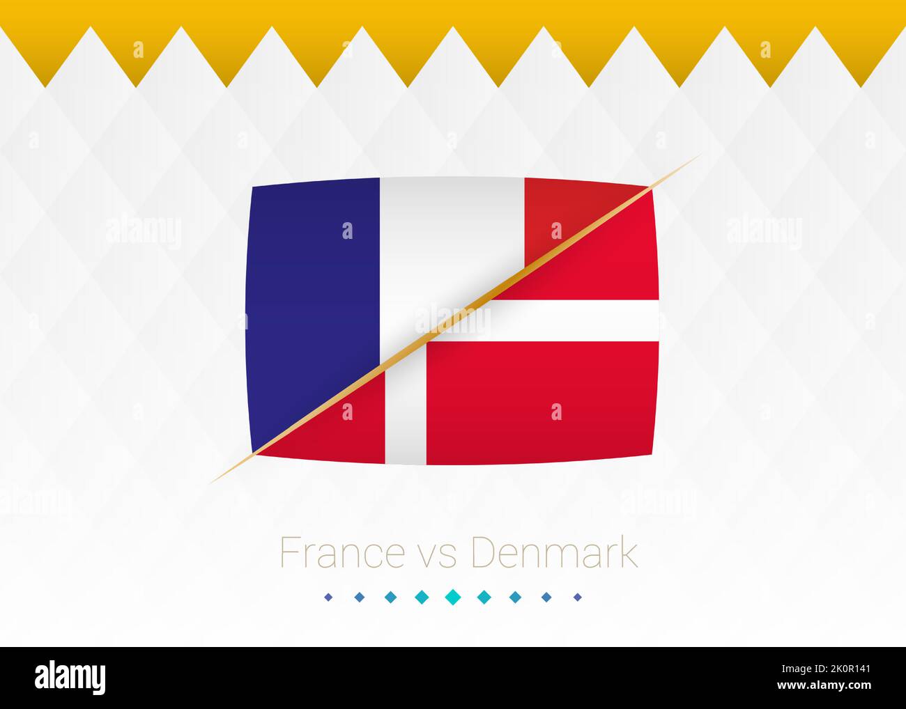 National football team France vs Denmark. Soccer 2022 match versus icon ...