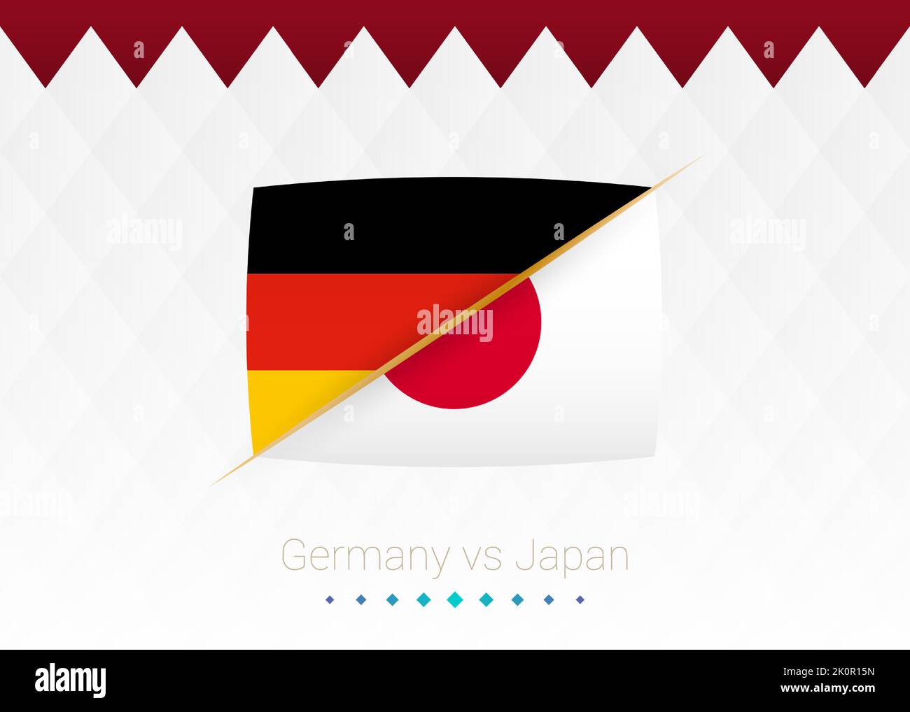 National football team Germany vs Japan. Soccer 2022 match versus icon ...